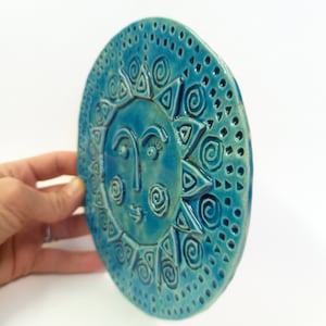 The Blue Sun, Ceramic Sculpture, Art Sculpture, Clay Sun, Art Ceramics ...