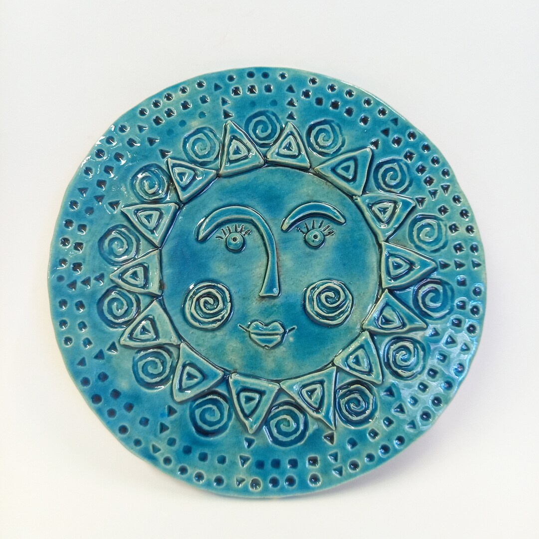 The Blue Sun, Ceramic Sculpture, Art Sculpture, Clay Sun, Art Ceramics ...