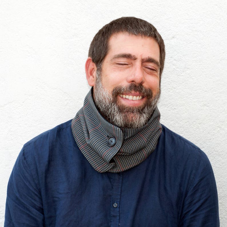 Men Scarf, Infinity Scarf, Chunky Scarf, Vintage Neck Warmer, Cowl for ...