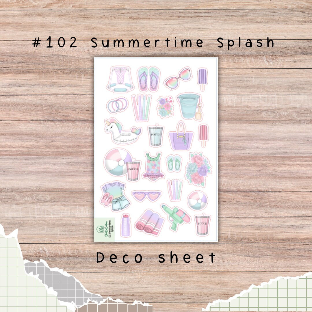 Summertime Splash Deco Stickers 102 - Etsy
