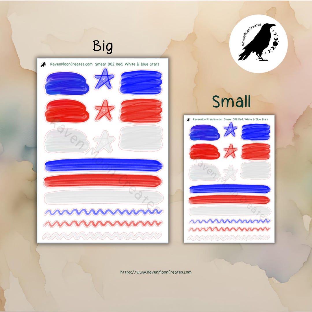 Smears & Stars Paint Swatches Sticker Sheet | Brush Strokes and Stars ...