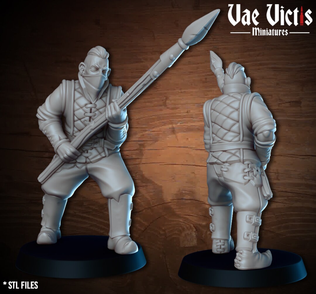 Human Bandit RPG Miniature 3D Résine Imprimée 28-32mm Table Fantasy ...