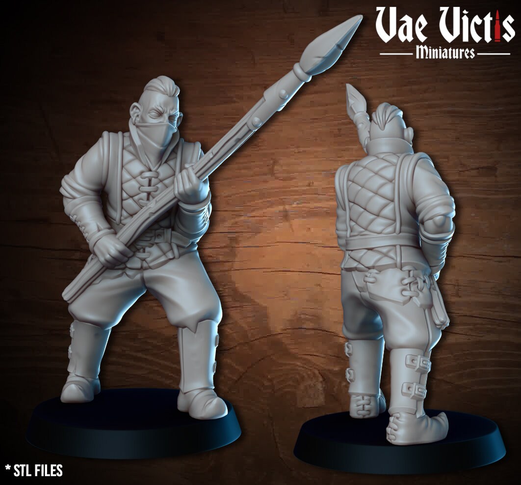 Human Bandit RPG Miniature 3D Resin Printed 28-32mm Tabletop - Etsy UK