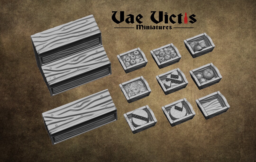 Food Display Merchant RPG Miniature 3D Printed 28mm Scatter Terrain ...