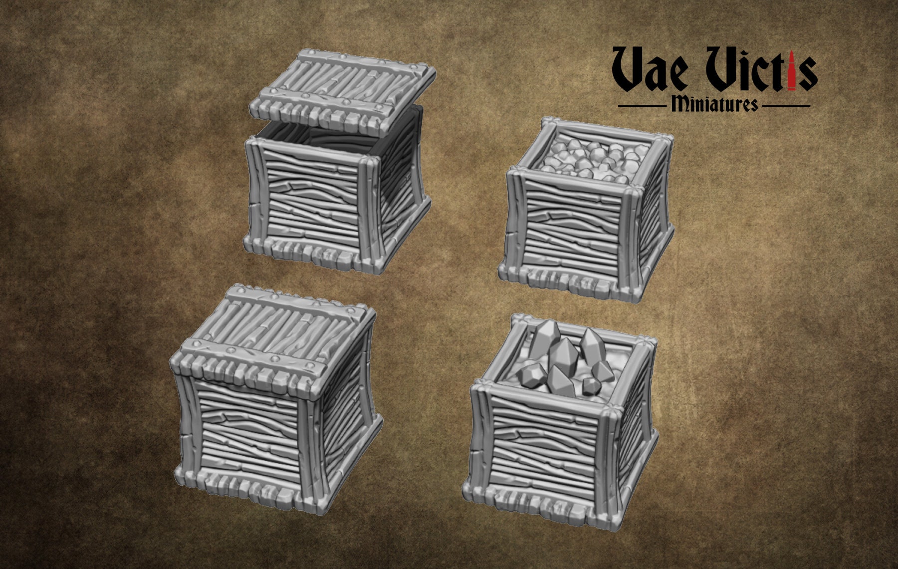 Crates mine RPG miniature 3D Printed 28mm Scatter Terrain | Etsy