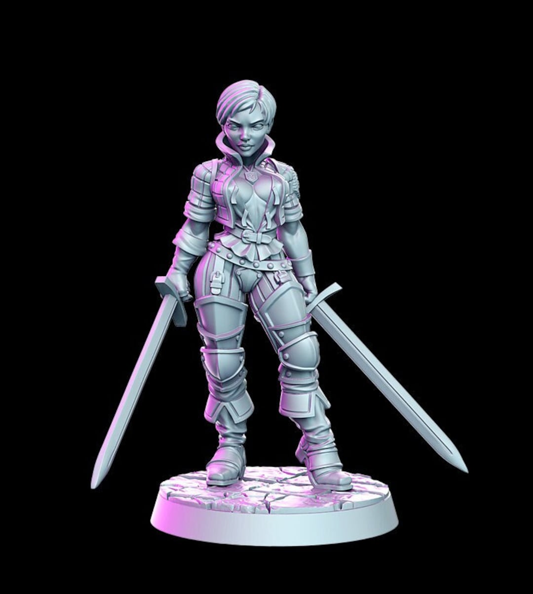 Daena Female Warrior Dnd Miniature 3D Resin Printed 28-32mm Tabletop ...