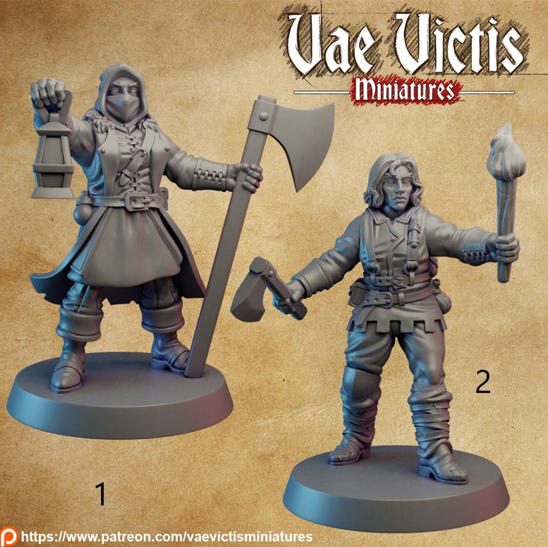 Mercenary RPG Miniature 3D Resin Printed 28-32mm Tabletop Fantasy ...