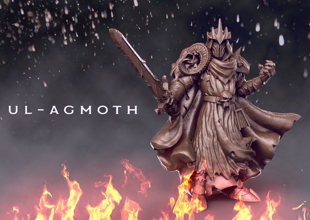 Ul-agmoth Nazgul Ring Wraith Dnd Miniature 3D Resin Printed 28-32mm ...