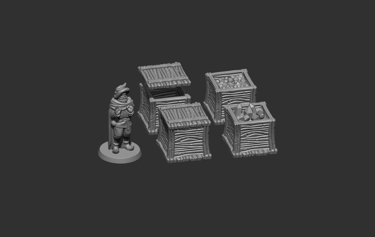 Crates Mine RPG Miniature 3D Printed 28mm Scatter Terrain - Etsy