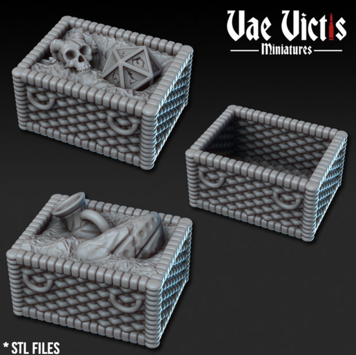 3D Printed Crates With Artifacts, RPG Miniature Scenery - Etsy