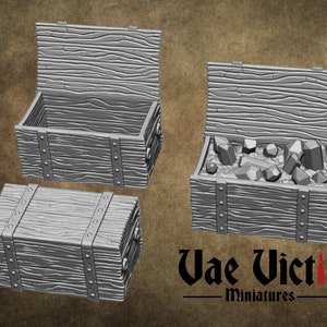 Crates Mine Big RPG Miniature 3D Printed 28mm Scatter Terrain Tabletop ...