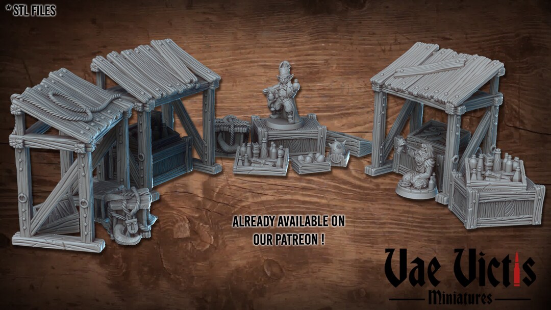 3D Printed RPG Black Market: 28mm Miniature Terrain - Etsy