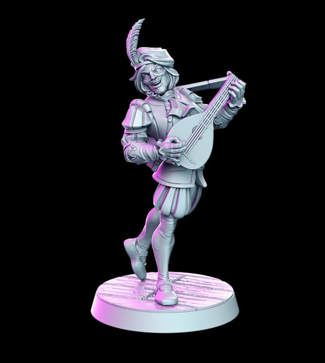 Deionee Bard Musician Dnd Miniature 3D Resin Printed 28-32mm Tabletop ...