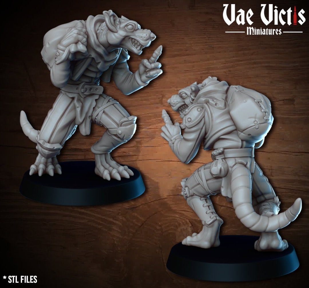 Rat Ratfolk Thief RPG Miniature 3D Resin Printed 28-32mm Tabletop ...