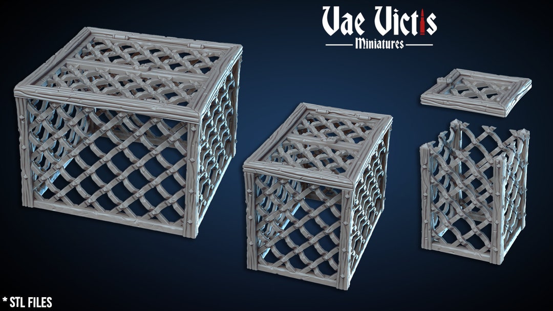 Cages RPG Miniature Furniture 3D Printed 28mm Scatter Terrain Tabletop ...