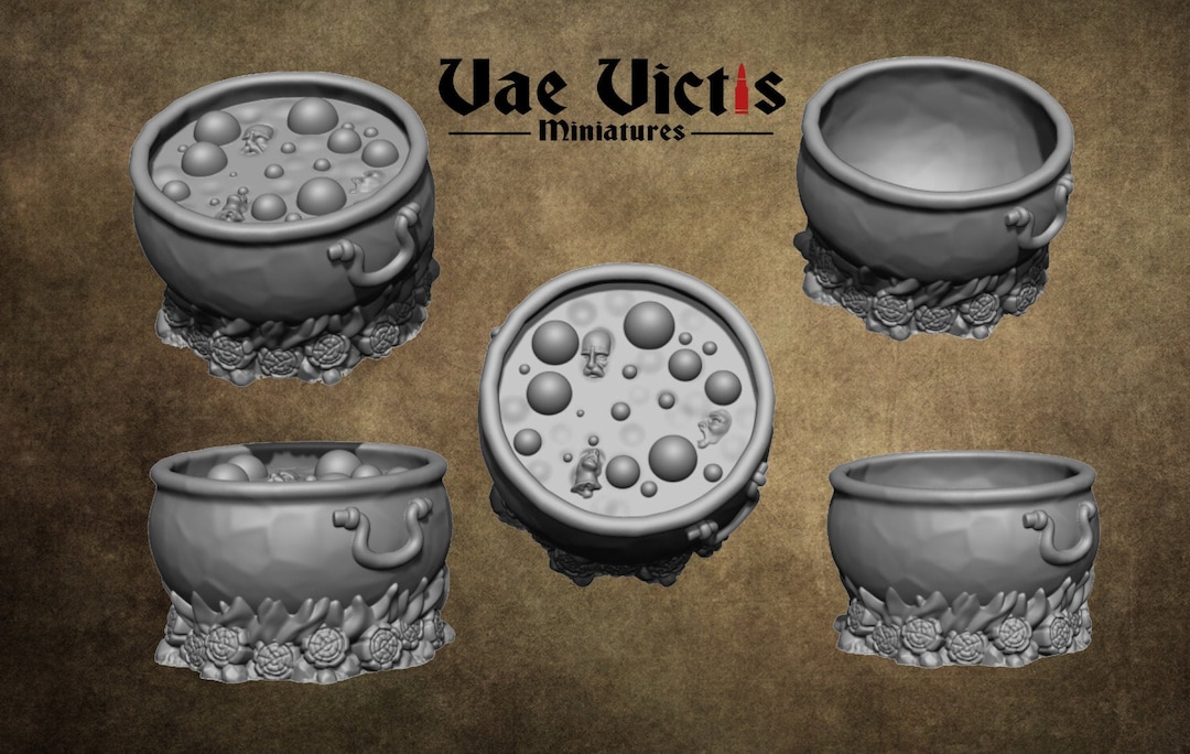 Cauldrons RPG Miniature Furniture 3D Printed 28mm Scatter Terrain ...