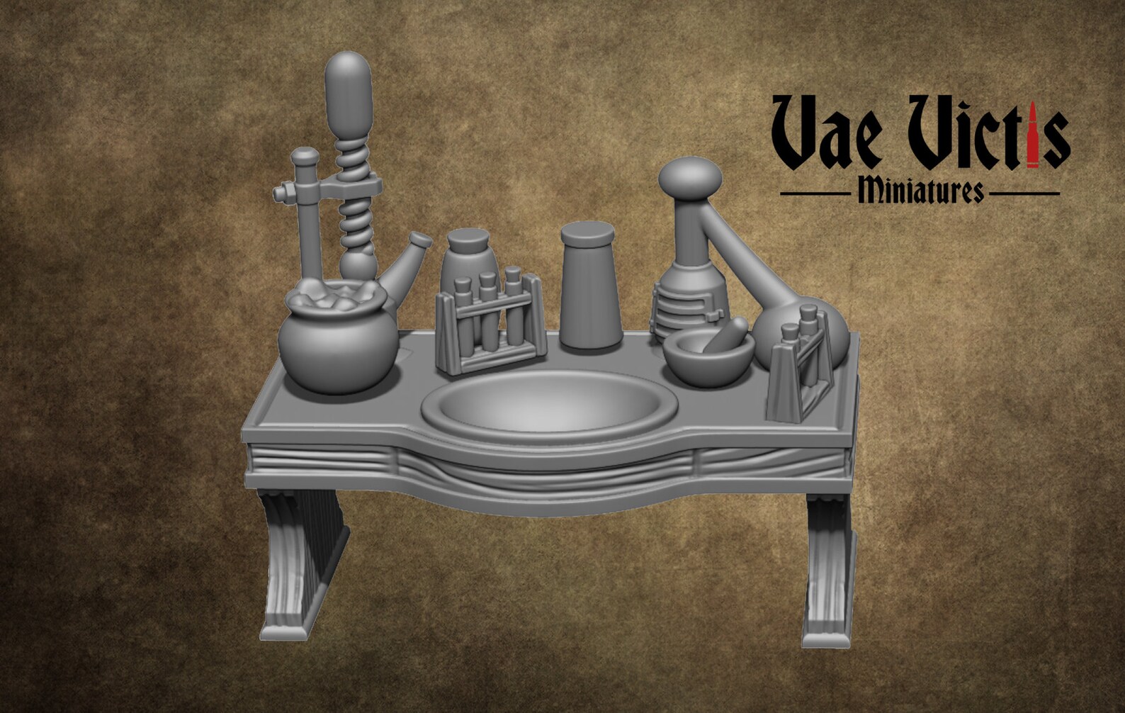 Alchemy Table Magic RPG Miniature 3D Printed 28mm Scatter Terrain ...