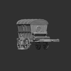 Travel Cart Vagon RPG Miniature Furniture 3D Printed 28mm Scatter ...