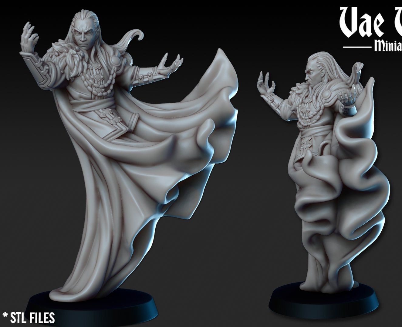 Vampire Lord Male RPG Miniature 3D Resin Printed 28-32mm | Etsy