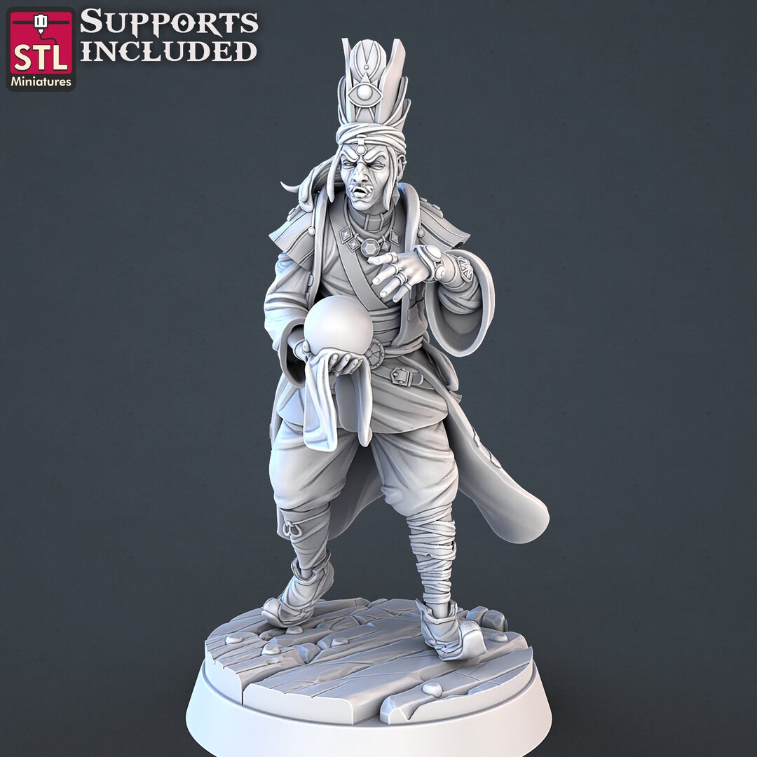 Carnival Fortune Teller A NPC Dnd Miniature 3D Resin Printed 32mm ...
