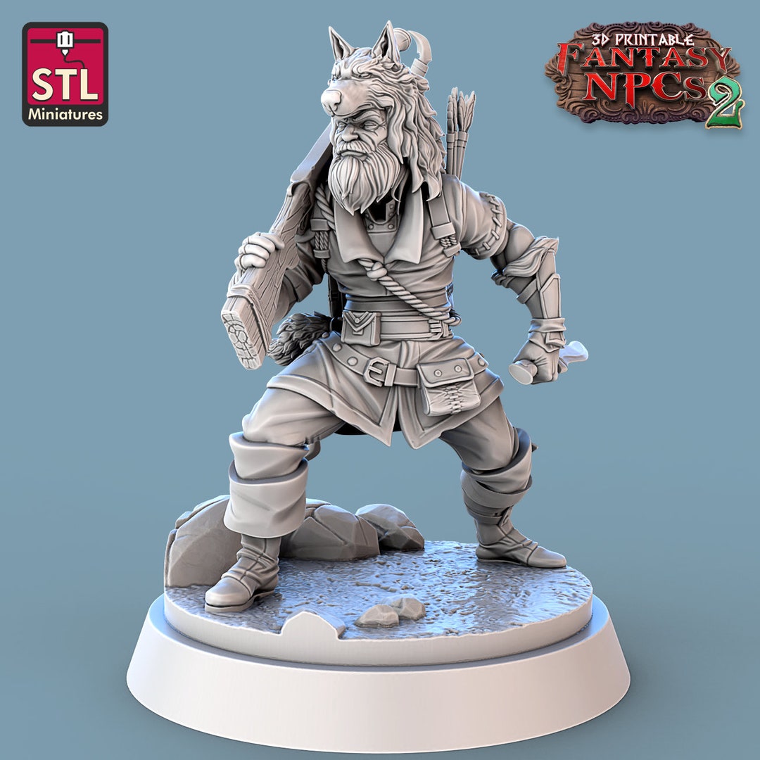 Trophy Hunter A NPC Dnd Miniature 3D Resin Printed 32mm Tabletop ...