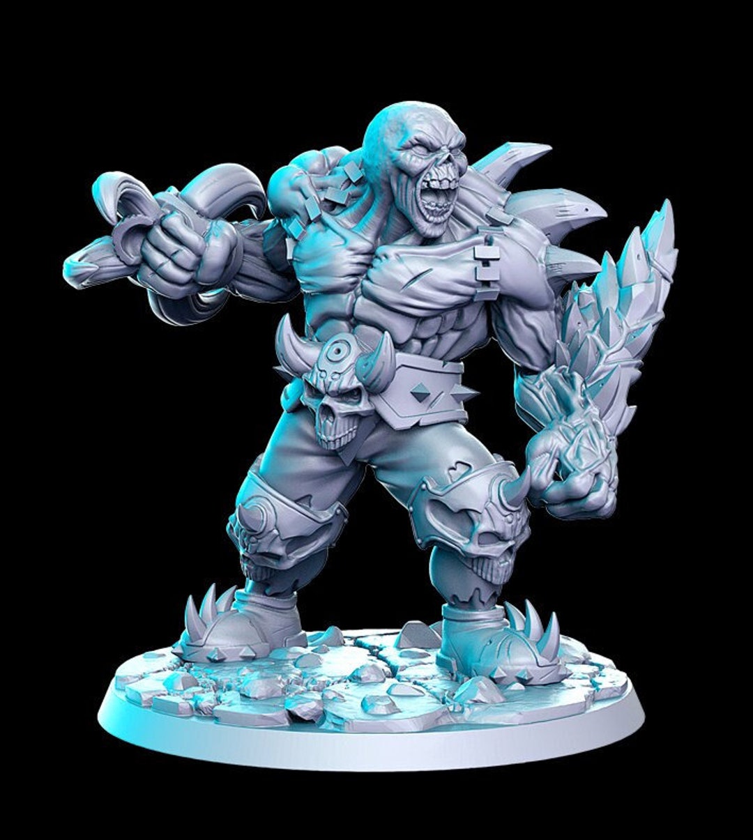 Zombie Ogre Undead - Necro Warriors - D&D Resin 32mm 28mm Miniature ...