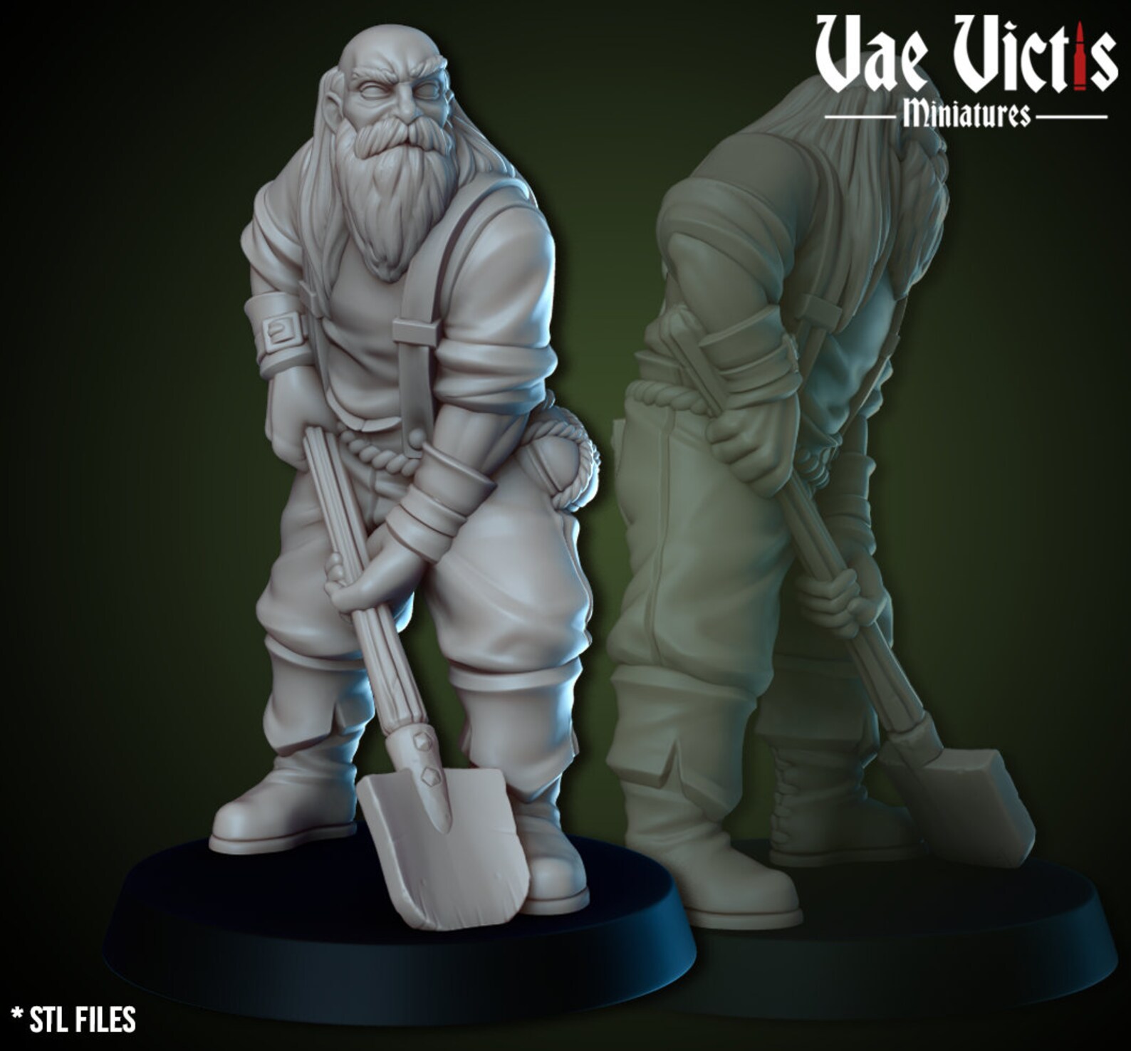 Human Miner RPG Miniature 3D Resin Printed 28-32mm Tabletop | Etsy
