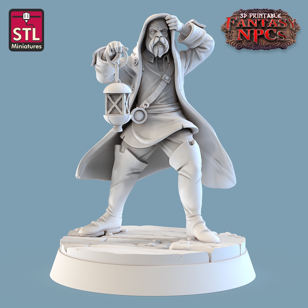 Lighthouse Keeper Male Dnd Miniature 3D Resin Printed 32mm Tabletop ...