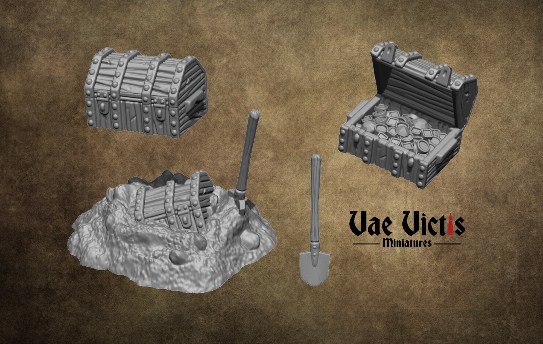 Treasure Chests RPG miniature furniture 3D Printed 28mm | Etsy