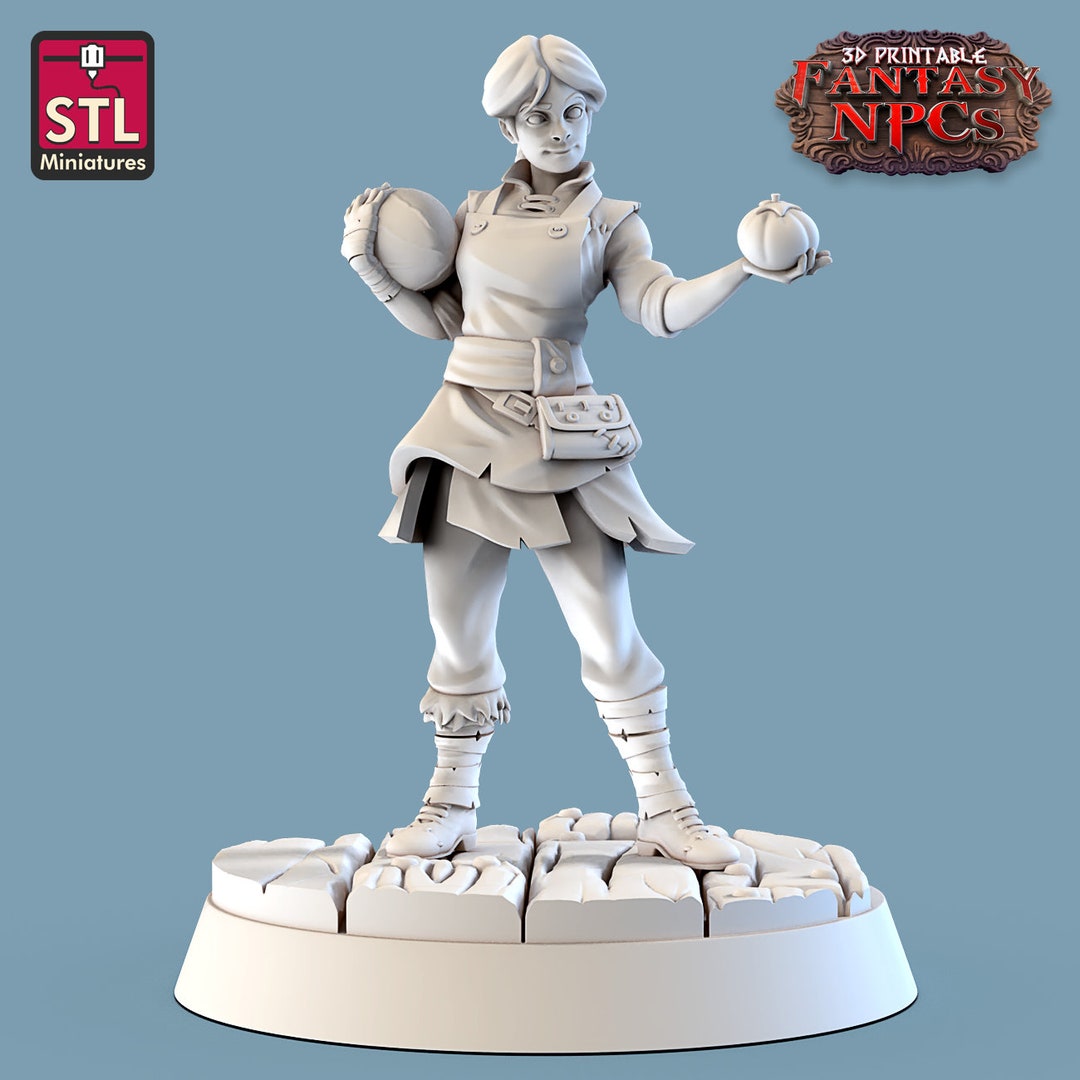 Fruit Seller Dnd Miniature 3D Resin Printed 32mm Tabletop Fantasy ...