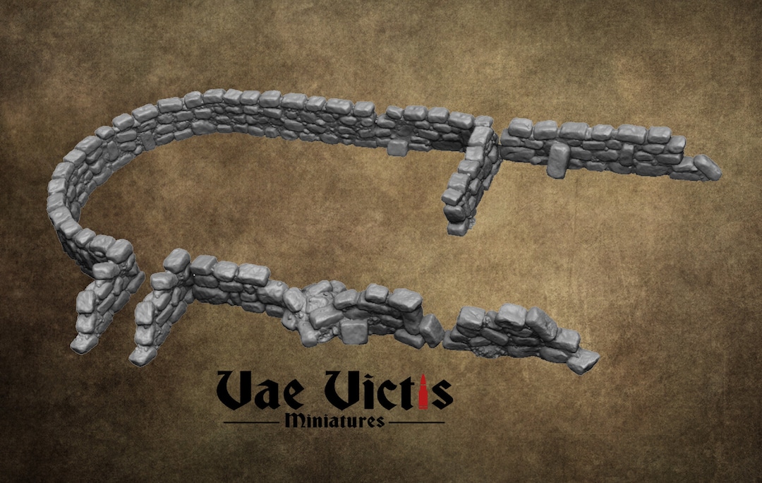 Old Walls RPG Miniature Furniture 3D Printed 28mm Scatter Terrain ...