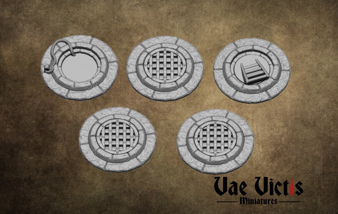 Sewers RPG Miniature Furniture 3D Printed 28mm Scatter Terrain Tabletop ...