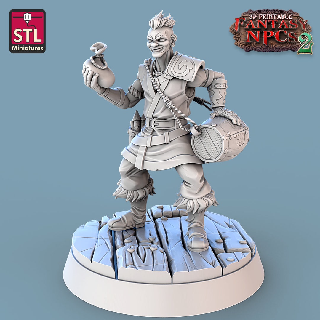 Gunpowder Seller Vendor Dnd Miniature 3D Resin Printed 32mm Tabletop ...