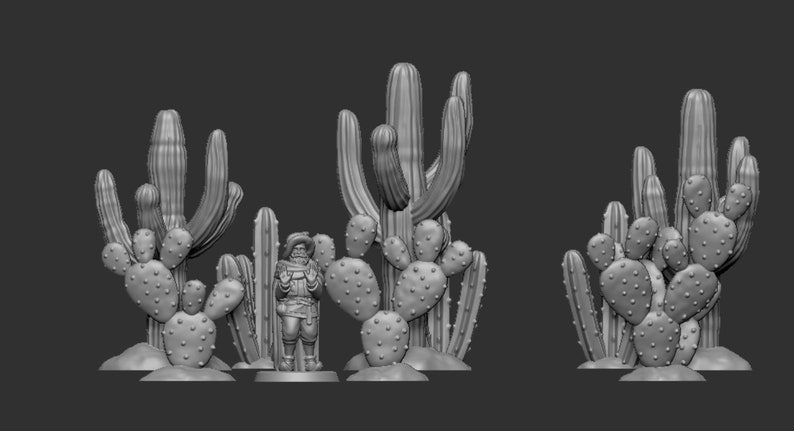 Cactus RPG Miniature Furniture 3D Printed 28mm Scatter Terrain Tabletop ...