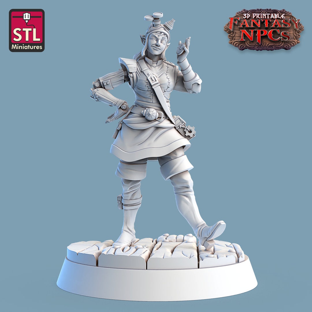 Clock Worker Female Dnd Miniature 3D Resin Printed 32mm Tabletop ...