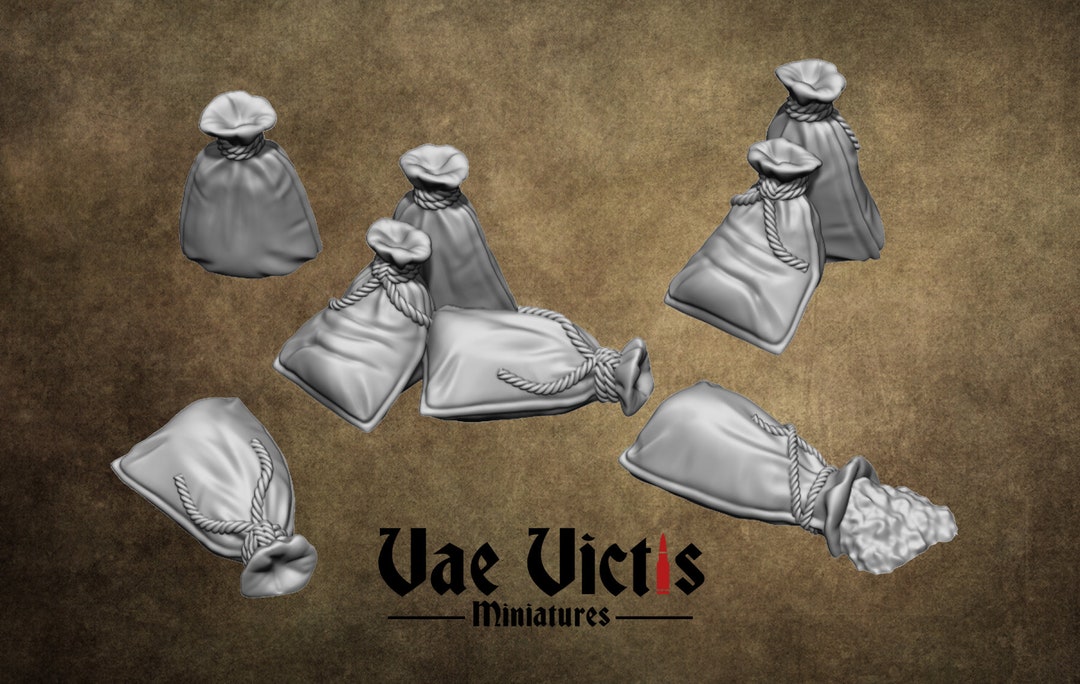 Bags Merchant RPG Miniature 3D Printed 28mm Scatter Terrain Tabletop ...