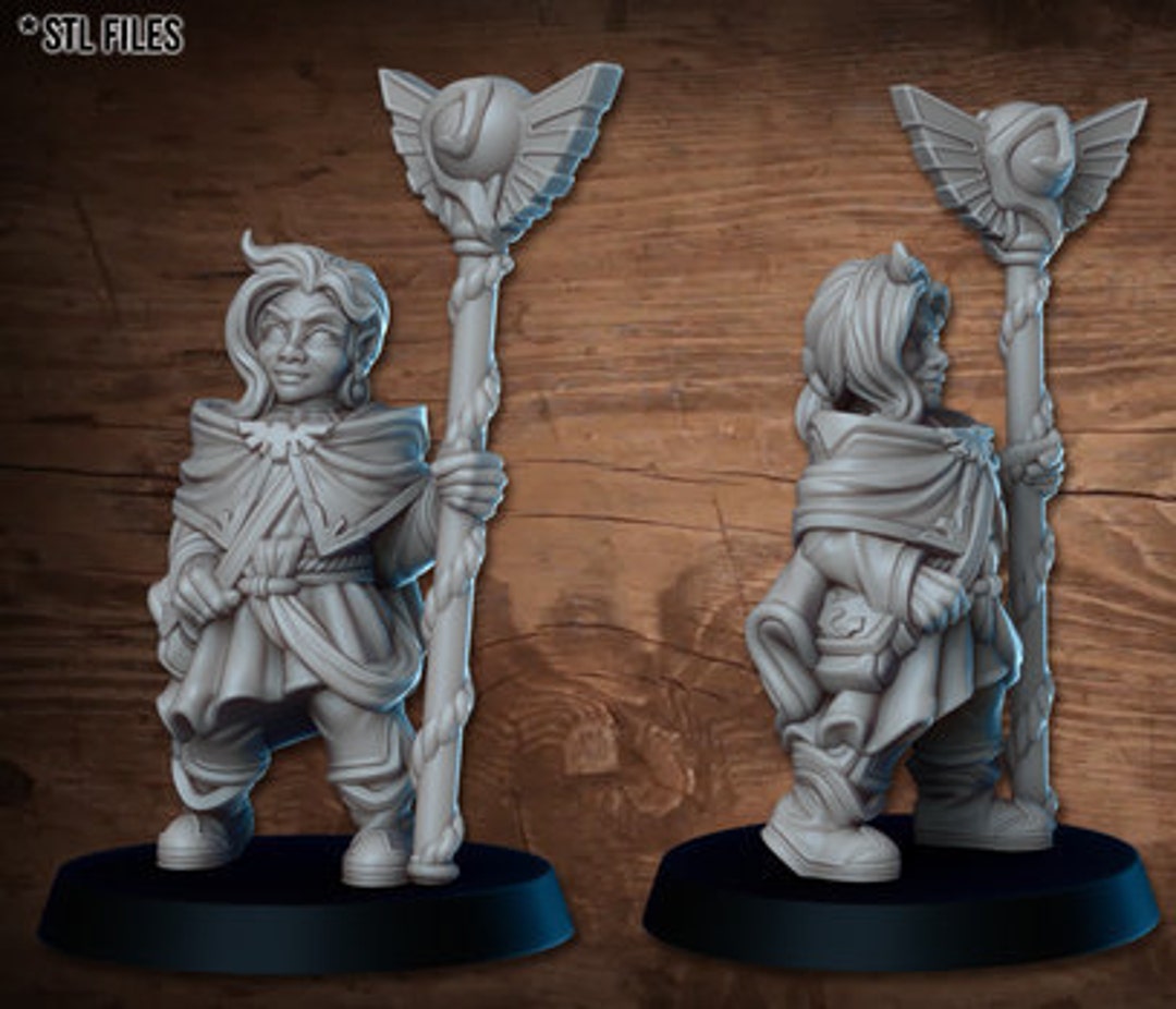 Gnome Healer Male RPG Miniature 3D Resin Printed 28-32mm Tabletop ...