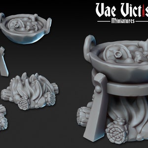 Cooking Pot RPG Miniature Furniture 3D Printed 28mm Scatter Terrain ...
