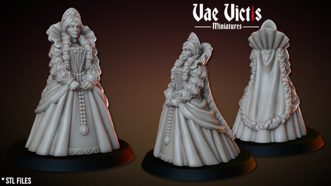Queen RPG Miniature 3D Resin Printed 28-32mm Tabletop Fantasy Gaming D ...