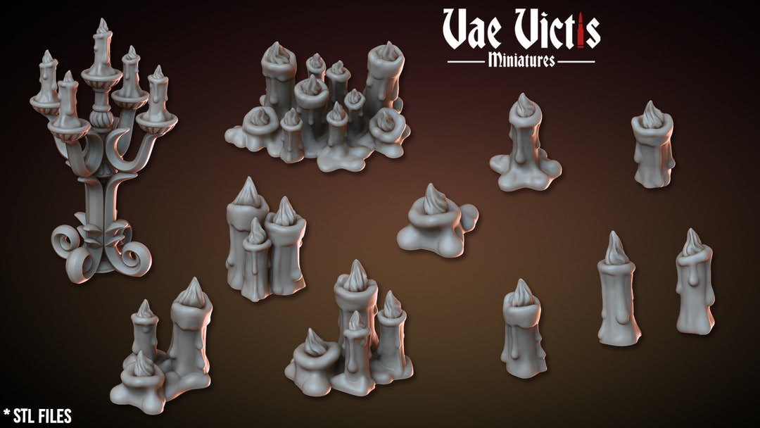 Candles RPG Miniature Furniture 3D Printed 28mm Scatter Terrain ...