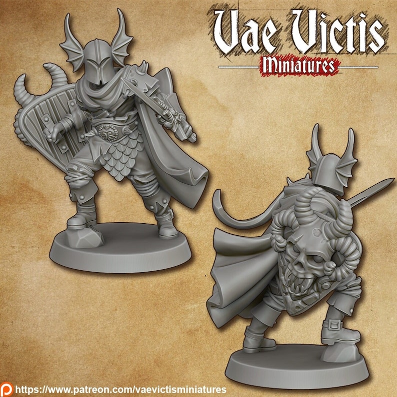 Evil Warrior RPG Miniature 3D Resin Printed 28-32mm Tabletop - Etsy