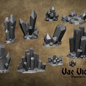 Crystals Mine RPG Miniature 3D Printed 28mm Scatter Terrain Tabletop ...