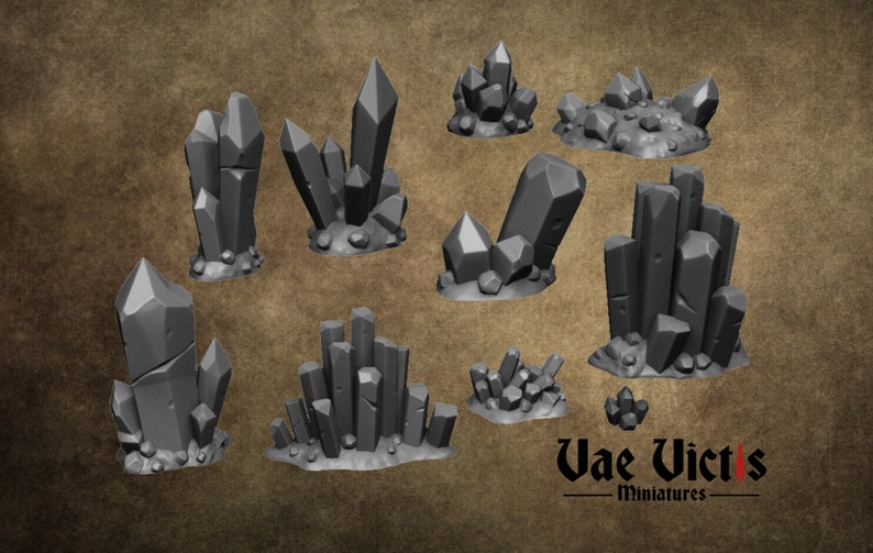 Crystals Mine RPG Miniature 3D Printed 28mm Scatter Terrain | Etsy