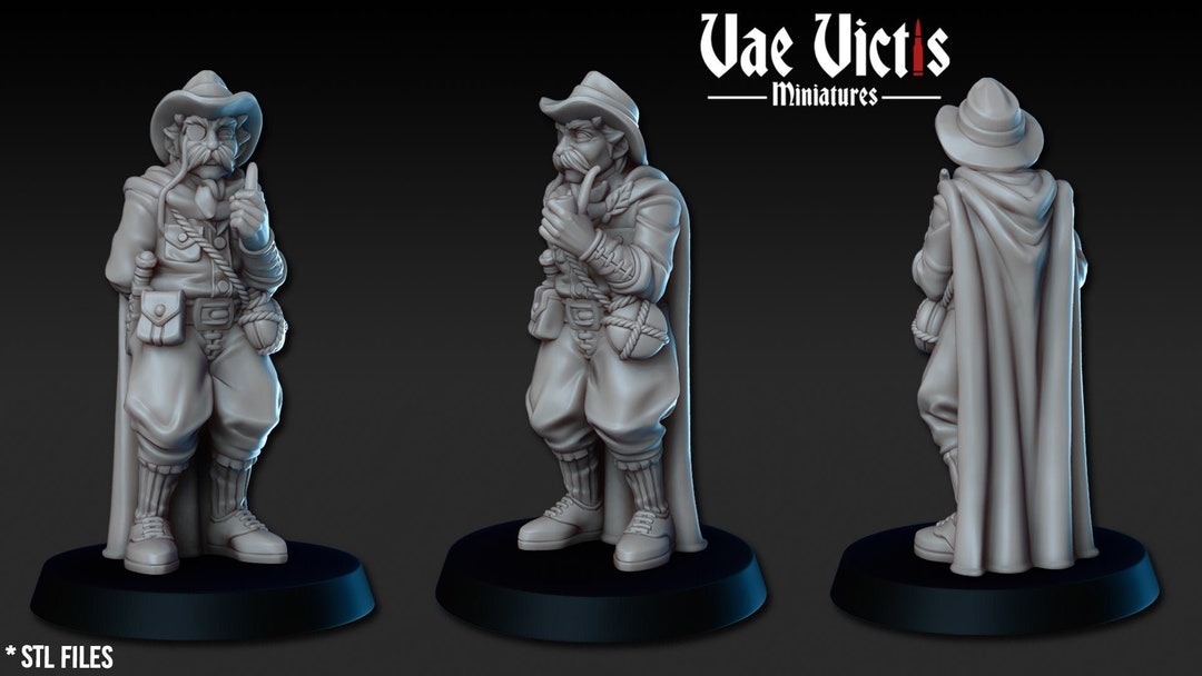 Old Explorer Male RPG Miniature 3D Resin Printed 28-32mm Tabletop ...