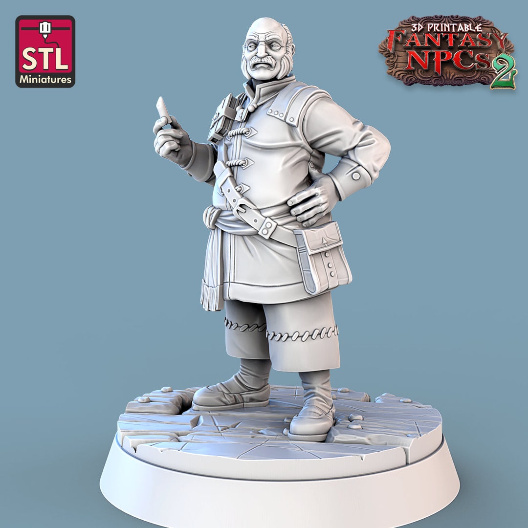 Teacher Professor School Dnd Miniature 3D Resin Printed 32mm Tabletop ...