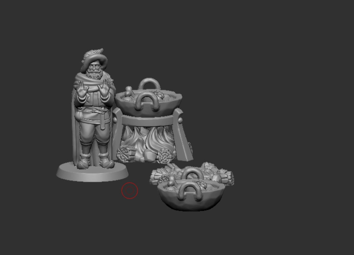 Cooking Pot RPG Miniature Furniture 3D Printed 28mm Scatter | Etsy