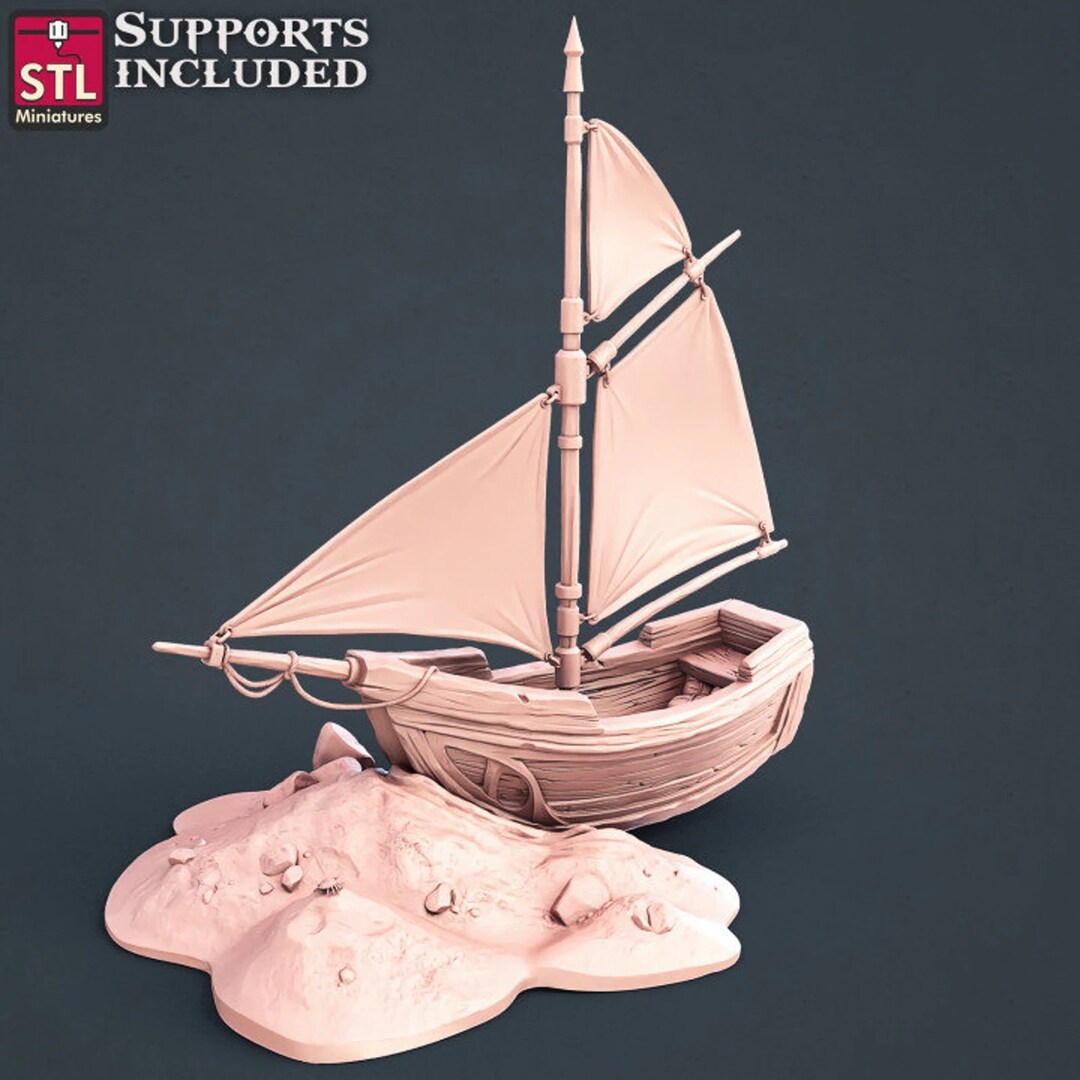 Elven Boat Dungeons and Dragons, Pathfinder, Tabletop Gaming 28mm ...