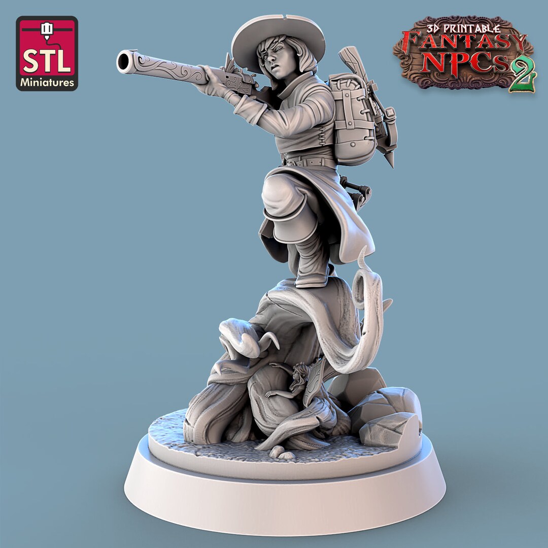 Trophy Hunter A NPC Dnd Miniature 3D Resin Printed 32mm Tabletop ...