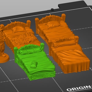 Beds RPG Miniature Furniture 3D Printed 28mm Scatter Terrain Tabletop ...