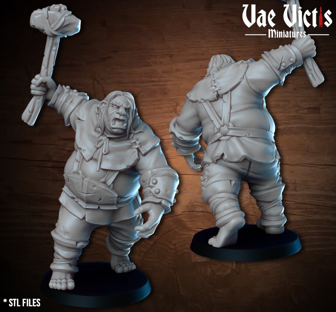 Ogre RPG Miniature 3D Resin Printed 28-32mm Tabletop Fantasy Gaming D&D ...